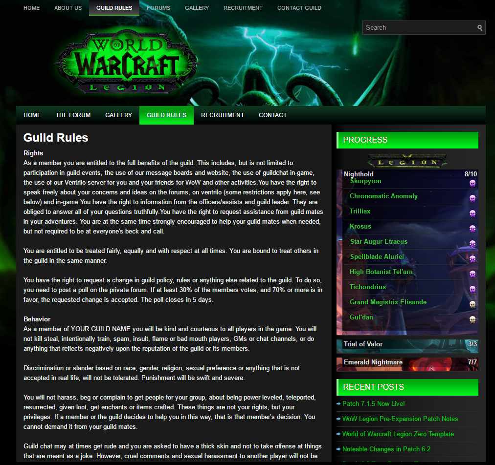 World of Warcraft Legion Zero X2 WordPress Theme